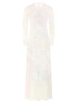 NEEDLE & THREAD Aurora Sequin-embellished Gown - Neutrals