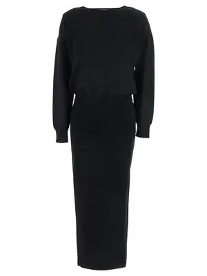 P.a.r.o.s.h Long-sleeve Maxi Dress - Black