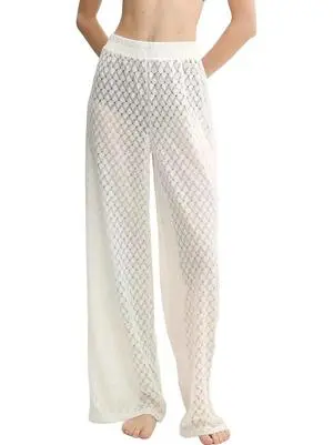 MELISSA ODABASH Crochet-Pattern Trousers