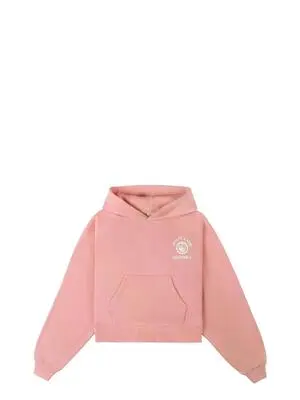 SPORTY & RICH Logo-print Long-sleeve Hoodie - Pink