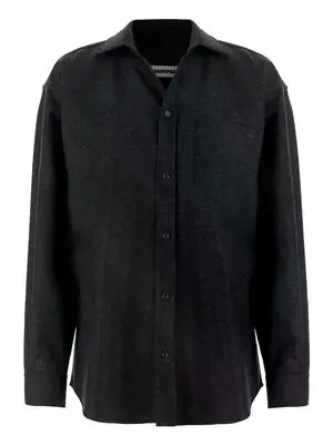 DARKPARK Patch-pocket Wool Shirt - Black