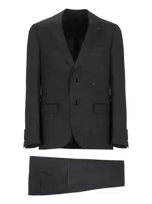 LARDINI Single-breasted Wool Suit - Grey
