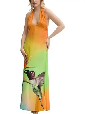 Desigual Logo-print Maxi Dress - Orange