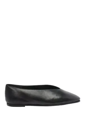 POEVE Leather Ballet Flats - Black
