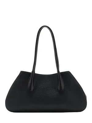 THE ROW Alger Leather Shoulder Bag Black