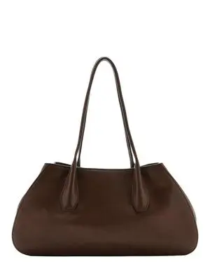 THE ROW Alger Leather Shoulder Bag Brown