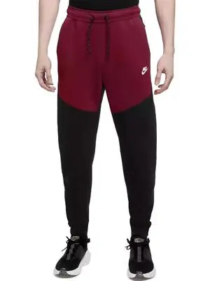 Nike Tech Fleece Panelled Track Pants - Red