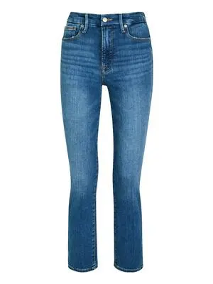 Good American Slim Straight-leg Cropped Jeans - Indigo