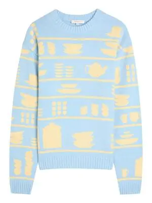 JW Anderson Crockery-intarsia Wool Jumper - Multicoloured