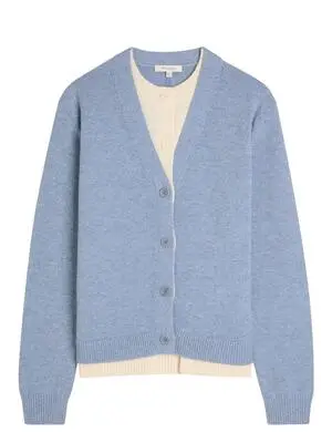 JW Anderson Layered-effect Wool And Cashmere-blend Cardigan - Blue