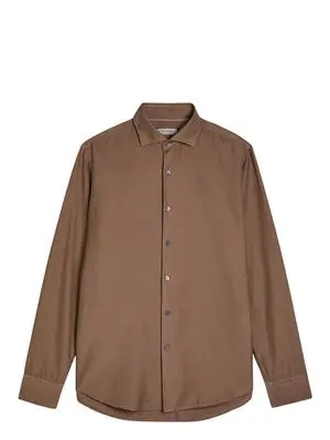 Canali Cotton-blend Shirt - Beige