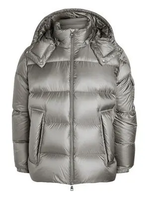 Moncler Quilted Hooded Shell Jacket - Grey