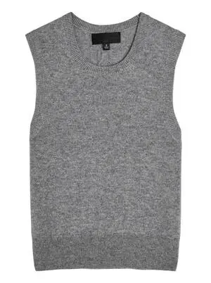 NILI LOTAN Cashmere Round-neck Vest - Grey