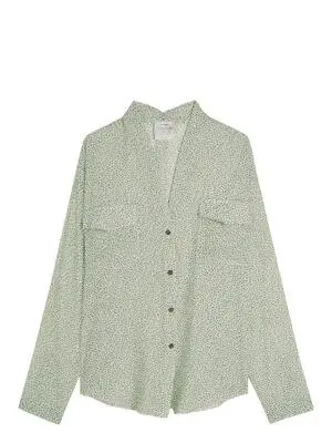 FORTE_FORTE Printed Cotton And Silk-blend Shirt - Light Green