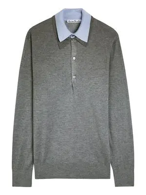 Acne Studios Layered-effect Silk-blend Jumper - Light Grey
