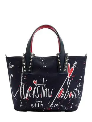 CHRISTIAN LOUBOUTIN Cabata Mini Canvas Tote - Navy