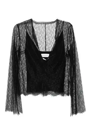 Brandon Maxwell Eloise Lace Blouse - Black