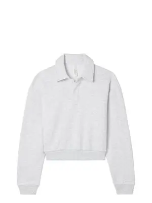 SKIMS Cotton-blend Jersey Long Sleeve Henley - Gray