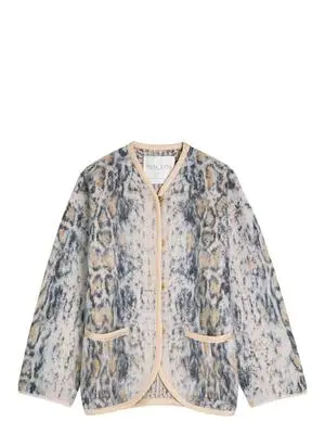 FORTE_FORTE Plumes De Python Jacquard Brushed-knit Jacket - Multicoloured 1