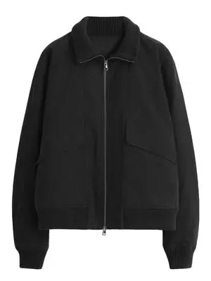Cos Padded Cotton Flight Jacket - Black