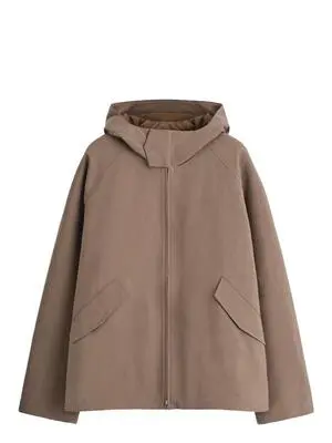 Cos Technical Pima Cotton Hooded Jacket - Brown