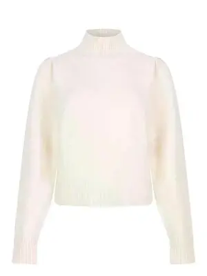 MARANT ETOILE High-neck Puff-sleeve Sweater - Neutrals