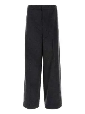 JIL SANDER Flannel Wide Leg Trousers - Grey