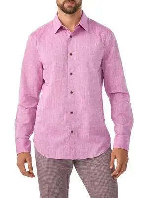 Mr Turk Aaron Long Sleeve Button-up Shirt Geranium