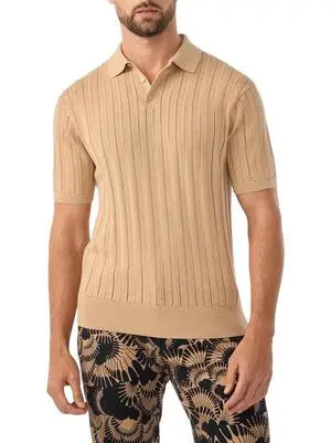 Mr Turk Kensington Short Sleeve Knit Polo - Camel