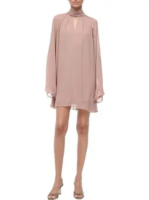 Staud Esther Long Sleeve Mini Dress - Taupe