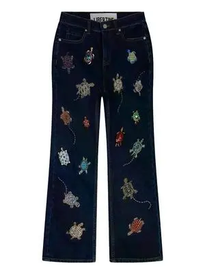 Libertine Turtle-motif Jeans - Blue