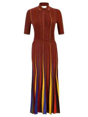 Gabriela Hearst Calypso Striped Midi Dress - Red