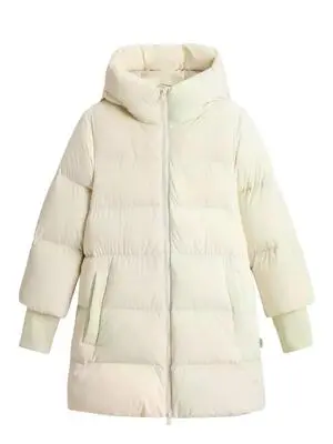 Woolrich Madison Hooded Oversized Coat - White