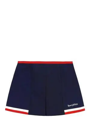 SPORTY & RICH Pleated Panelled Mini Skirt - Blue