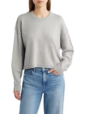 Good American Cozy Crewneck Sweater - Melange Grey