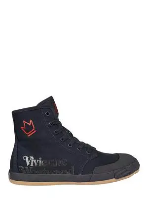 VIVIENNE WESTWOOD Logo-print High-top Sneakers - Black