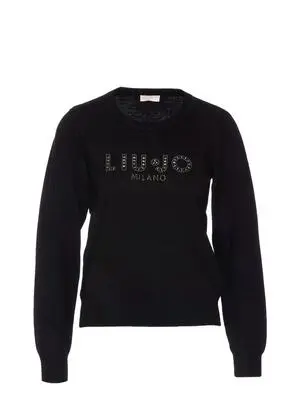 Liu Jo Embellished Crew Neck Sweater - Black
