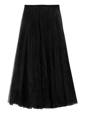 PARLOR Pleated Tulle Skirt - Black