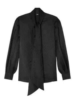VERSACE Quilted Tie-Neck Shirt