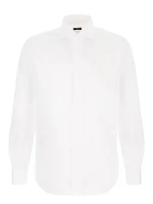 BARBA NAPOLI Long-sleeve Button-down Shirt - White