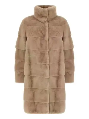 OLIVIA V Horizontal-Panel Fur Coat
