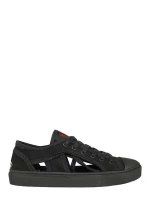 VIVIENNE WESTWOOD Cut-out Canvas Sneakers - Black