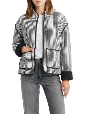 THREAD & SUPPLY Quilted Jacket - Black White Gingham