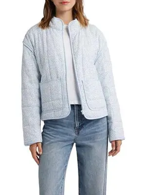 THREAD & SUPPLY Quilted Jacket - Ivory Blue Combo