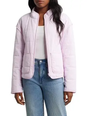 THREAD & SUPPLY Quilted Jacket - Light Pink Combo