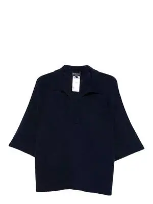 Emporio Armani Polo-neck Short-sleeve Top - Blue