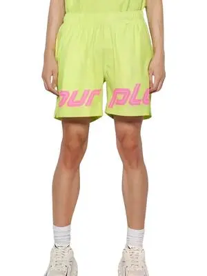 PURPLE BRAND Logo-print Swim Shorts - Green