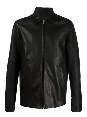 Rick Owens Zip-front Leather Jacket - Black