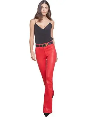 L'Agence Marty Coated Flare Jean - Tango Red Coated