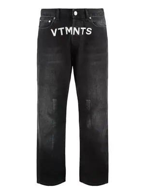 Vetements Logo-label Five-pocket Jeans - Black